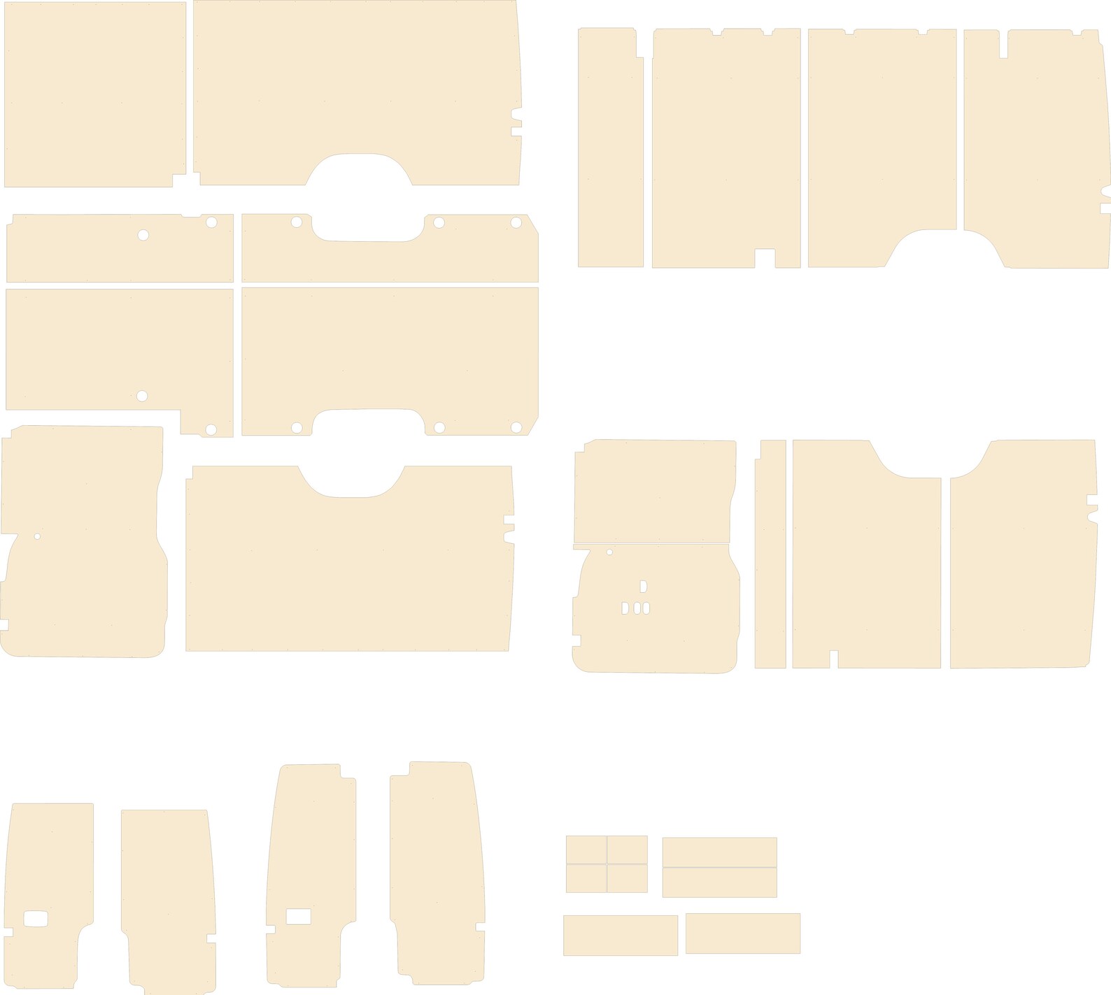 Mercedes Sprinter 2007-2017 Lwb & Xlwb Van Ply Lining Kit DXF Files ...