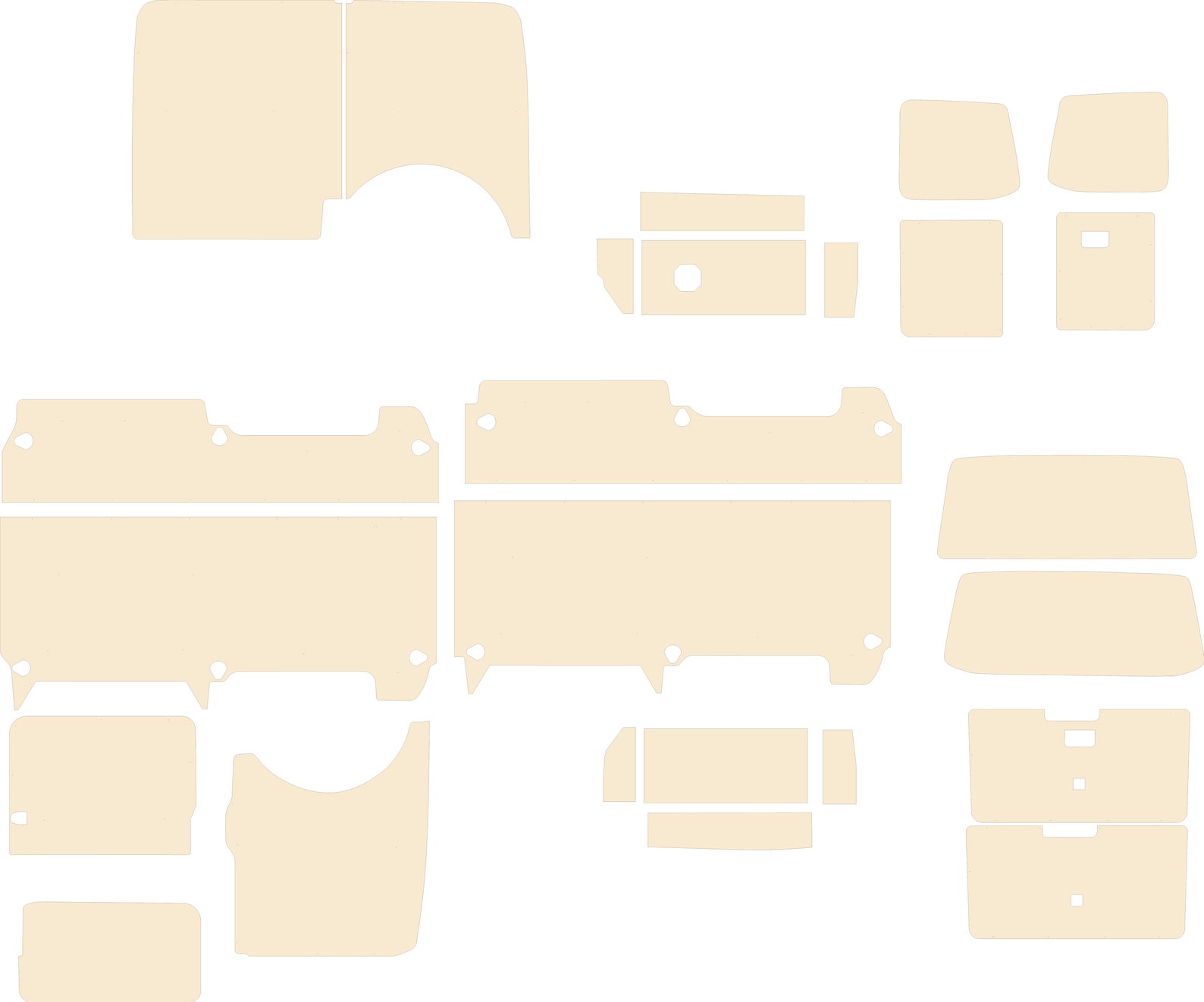 VW T5 / T6 Swb & Lwb Van Ply Lining Kit DXF Files, CNC Ready to Cut ...