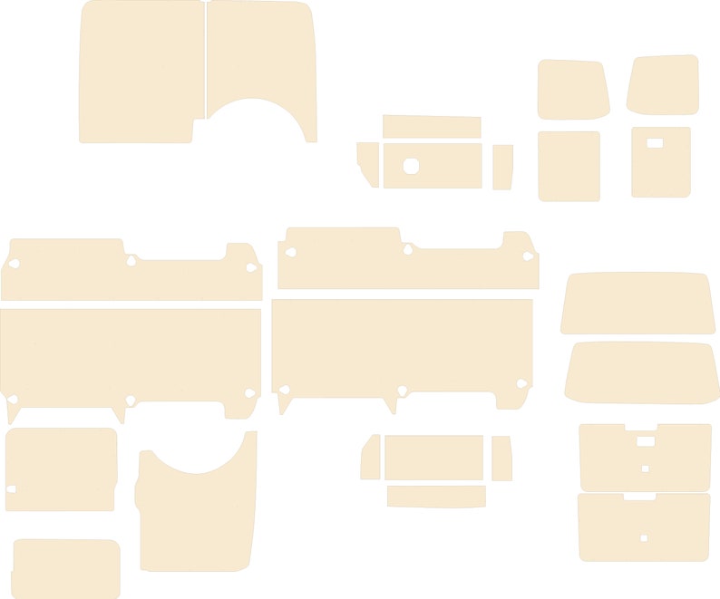 VW T5 / T6 Swb & Lwb Van Ply Lining Kit DXF Files, CNC Ready to Cut ...