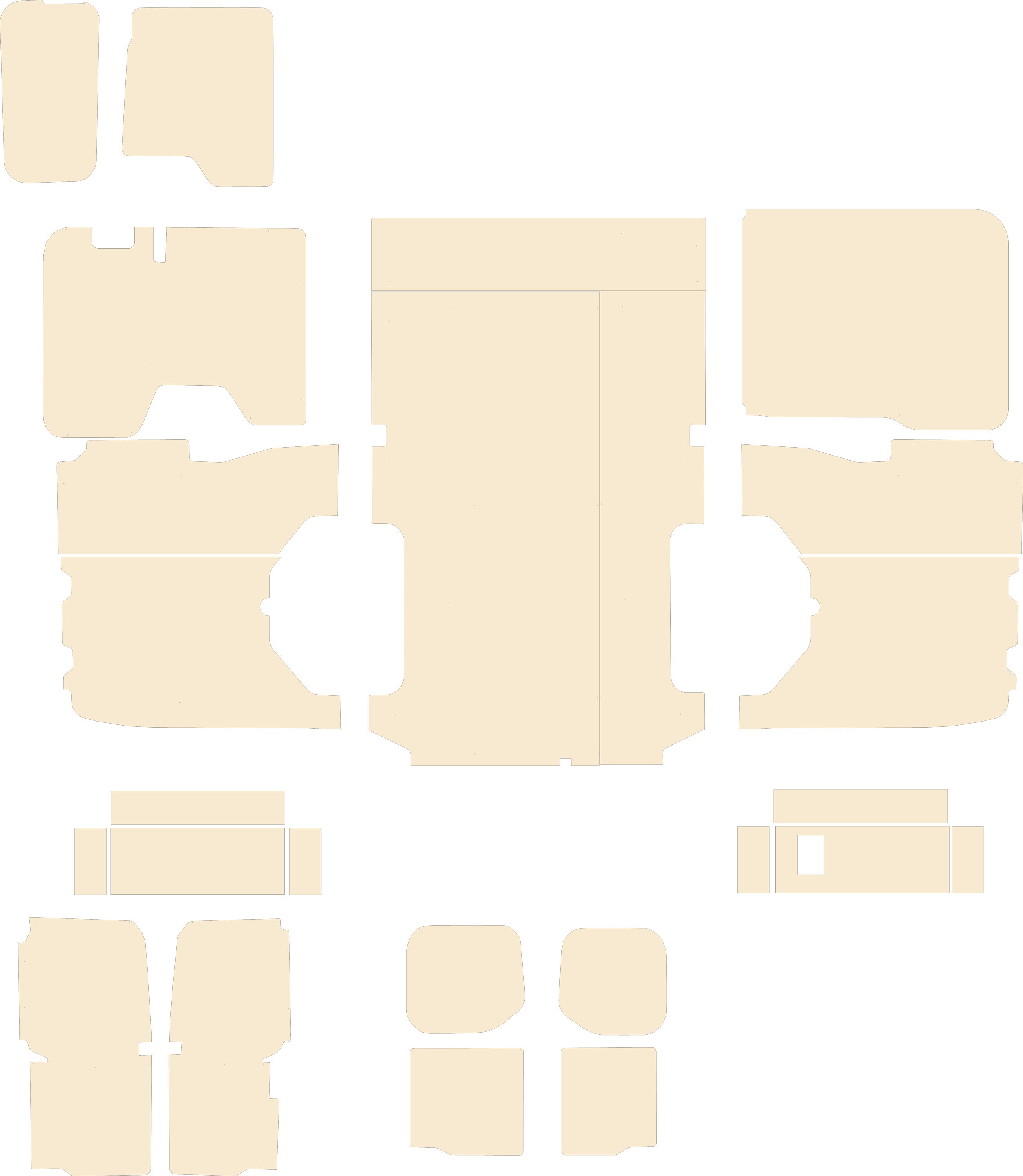 Ford Transit Custom Swb & Lwb Ply Lining Kit DXF Files, CNC Ready to ...