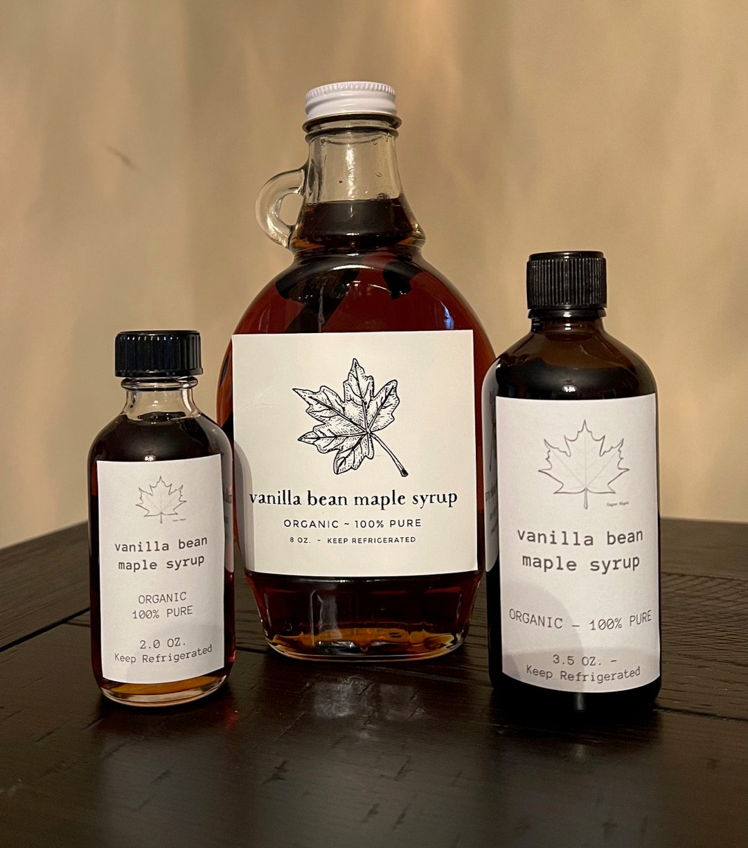 Vanilla Bean Pure Maple Syrup - Etsy