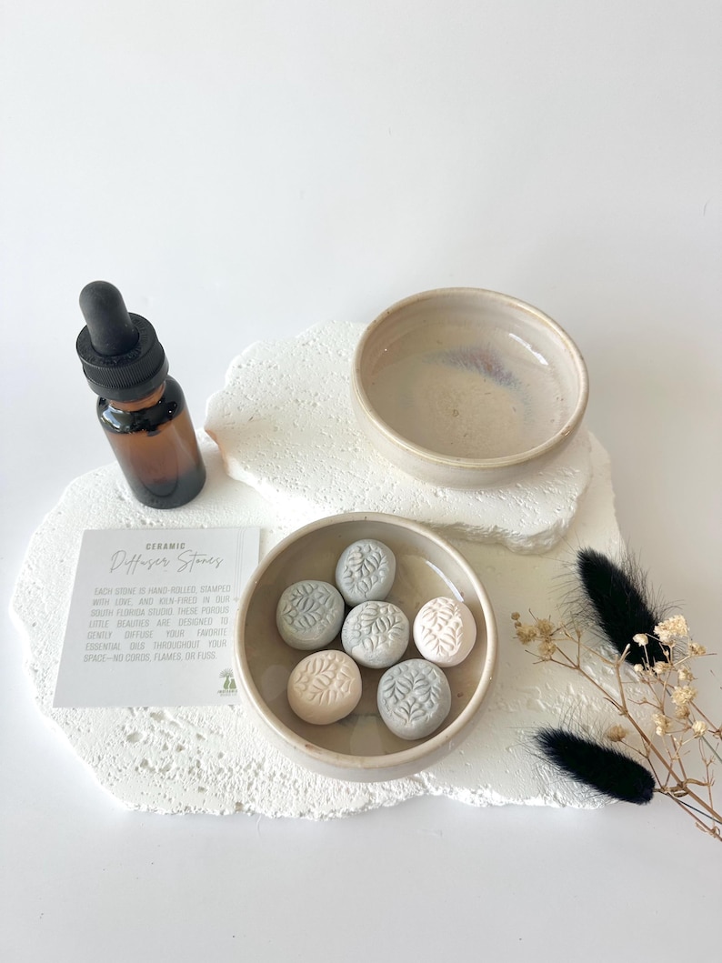 Ceramic Diffuser Stones Set: Handmade Essential Oil Aromatherapy - Boho ...