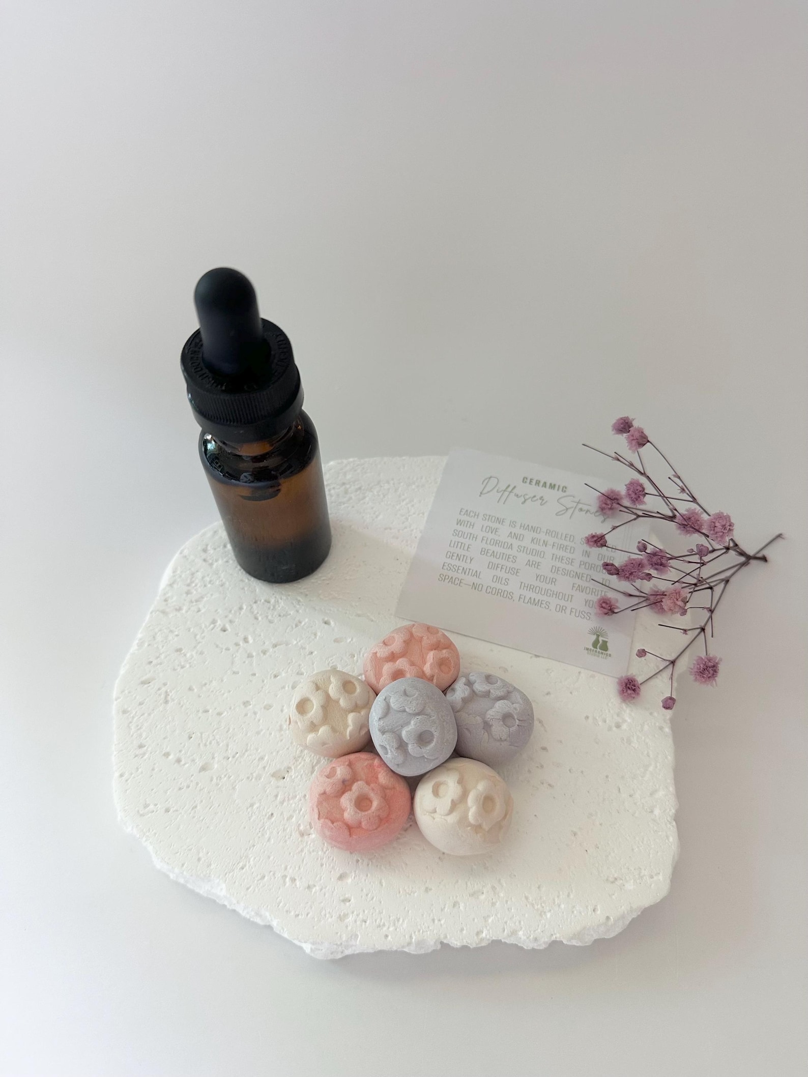 Colorful Ceramic Diffuser Stones Set: Handmade Essential Oil ...
