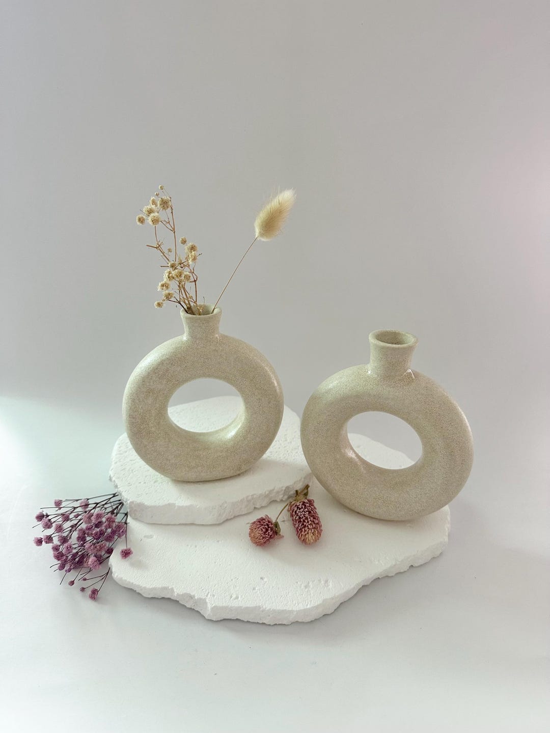 Handmade Ceramic Donut Vase: Scandinavian Modern Decor - Etsy