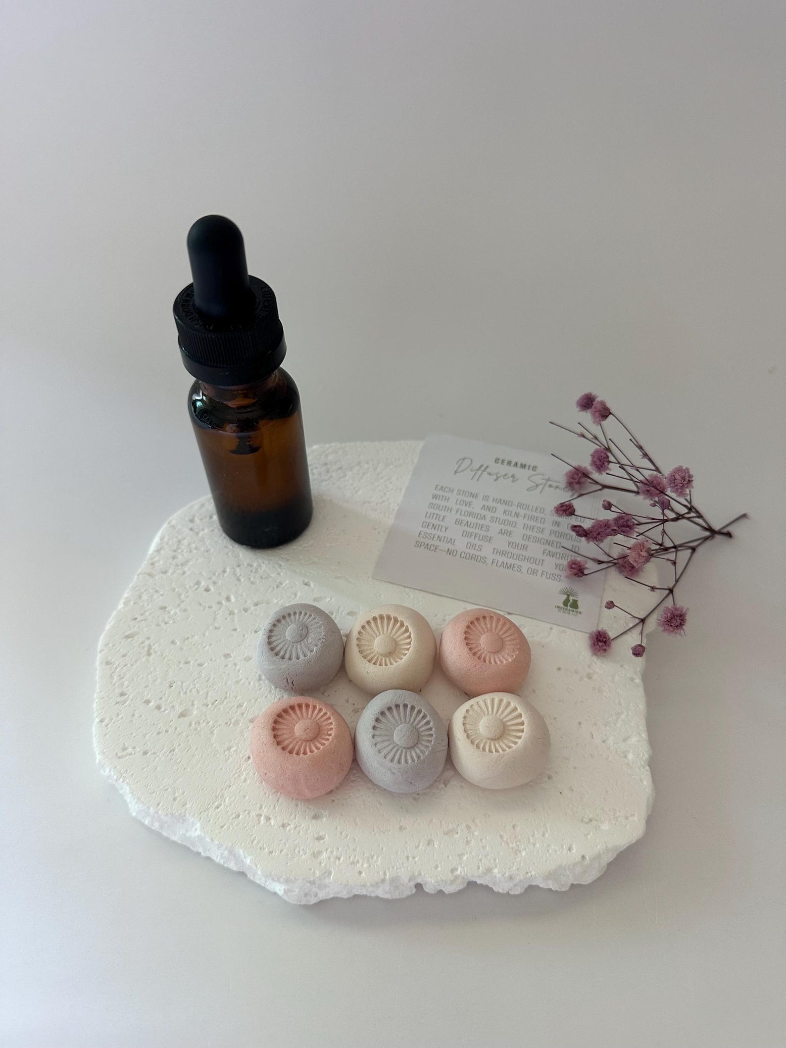 Colorful Ceramic Diffuser Stones Set: Handmade Essential Oil ...
