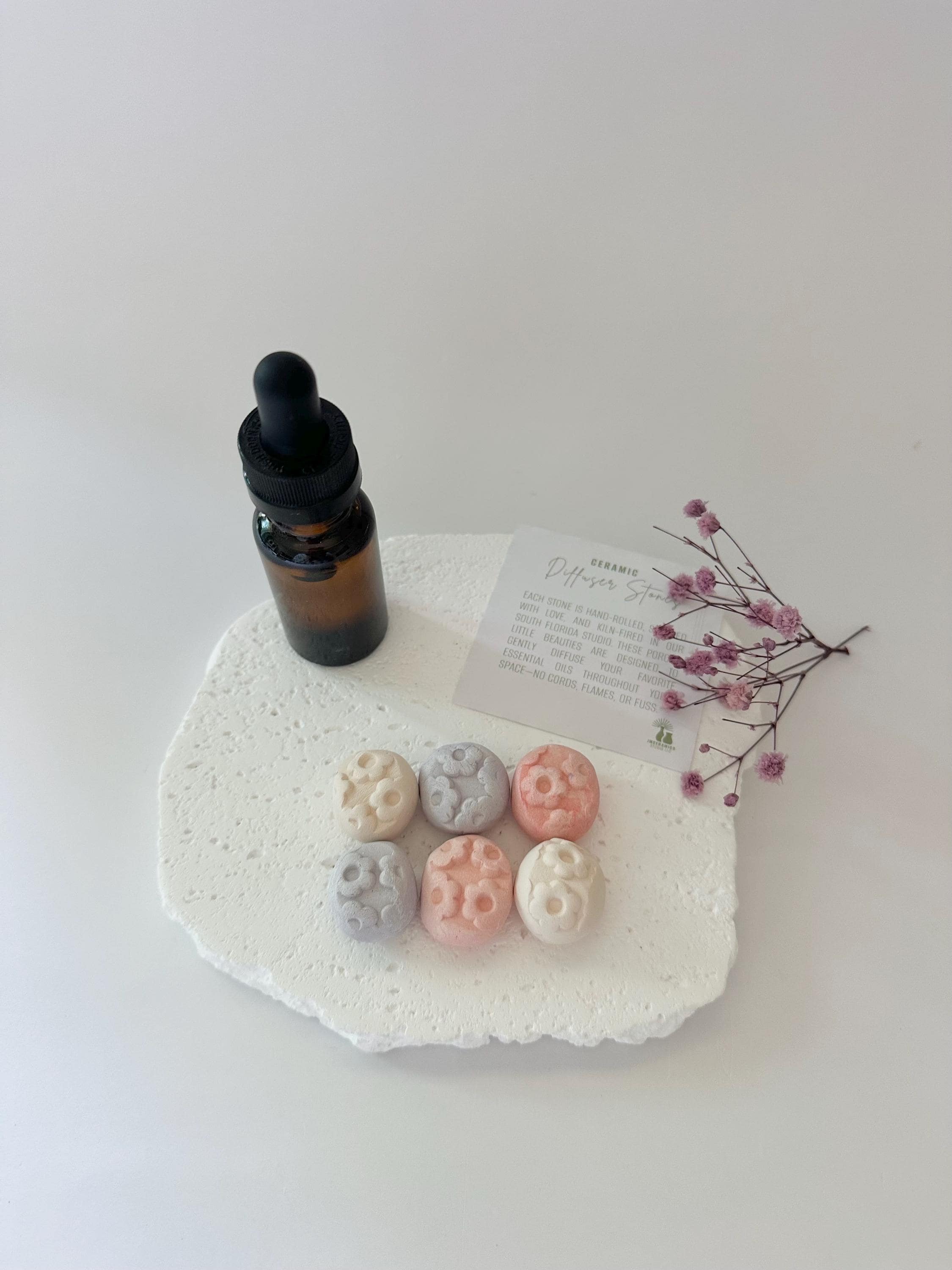 Colorful Ceramic Diffuser Stones Set: Handmade Essential Oil ...