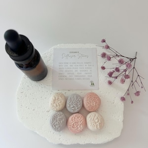 Colorful Ceramic Diffuser Stones Set: Handmade Essential Oil ...