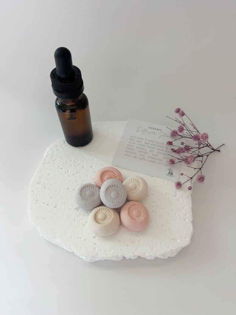 Colorful Ceramic Diffuser Stones Set: Handmade Essential Oil ...