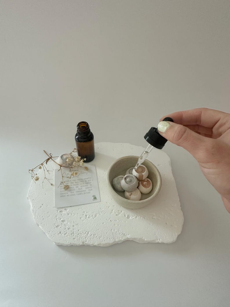 Ceramic Diffuser Stones Set: Handmade Essential Oil Aromatherapy - Boho ...