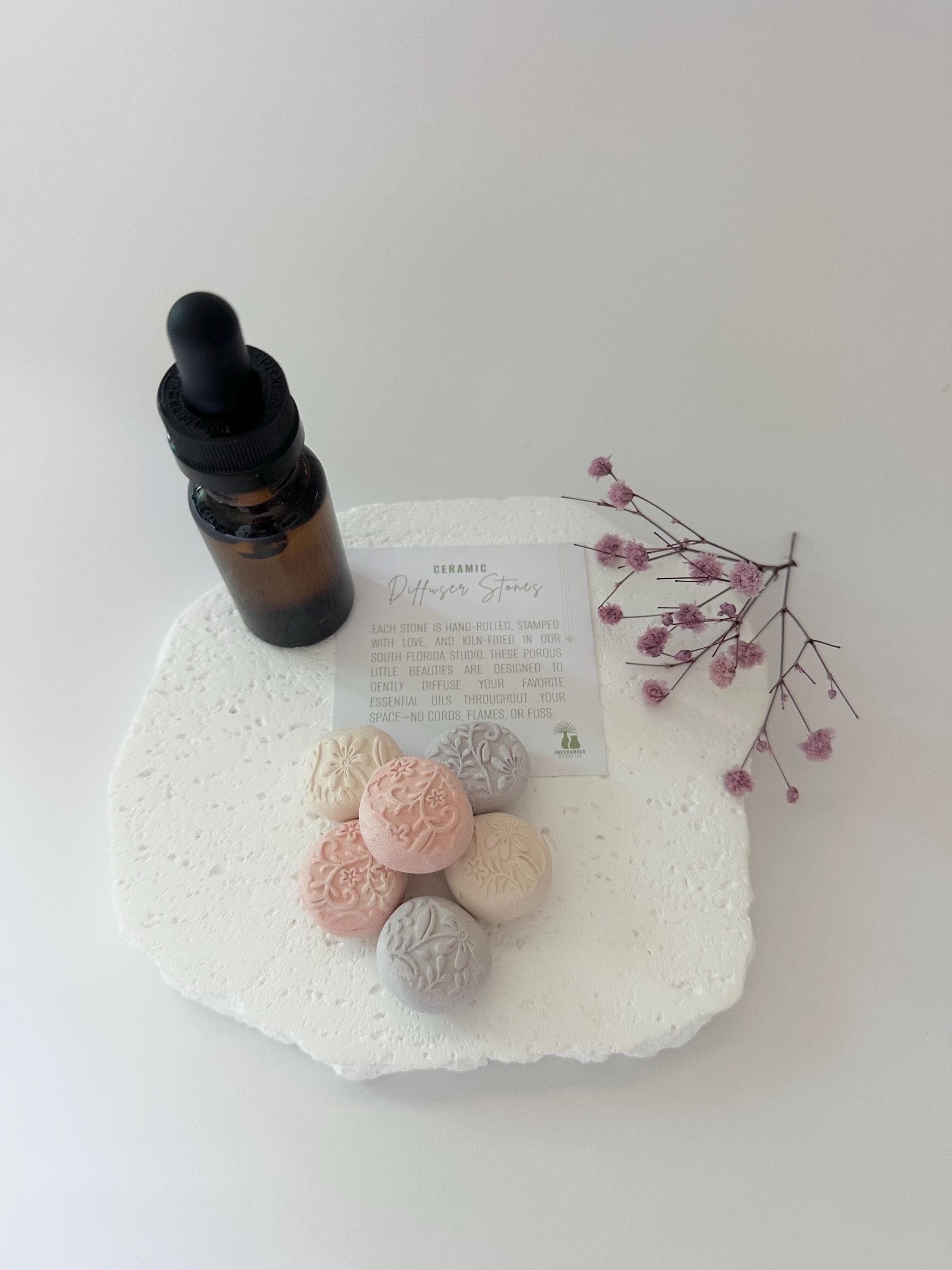 Colorful Ceramic Diffuser Stones Set: Handmade Essential Oil ...