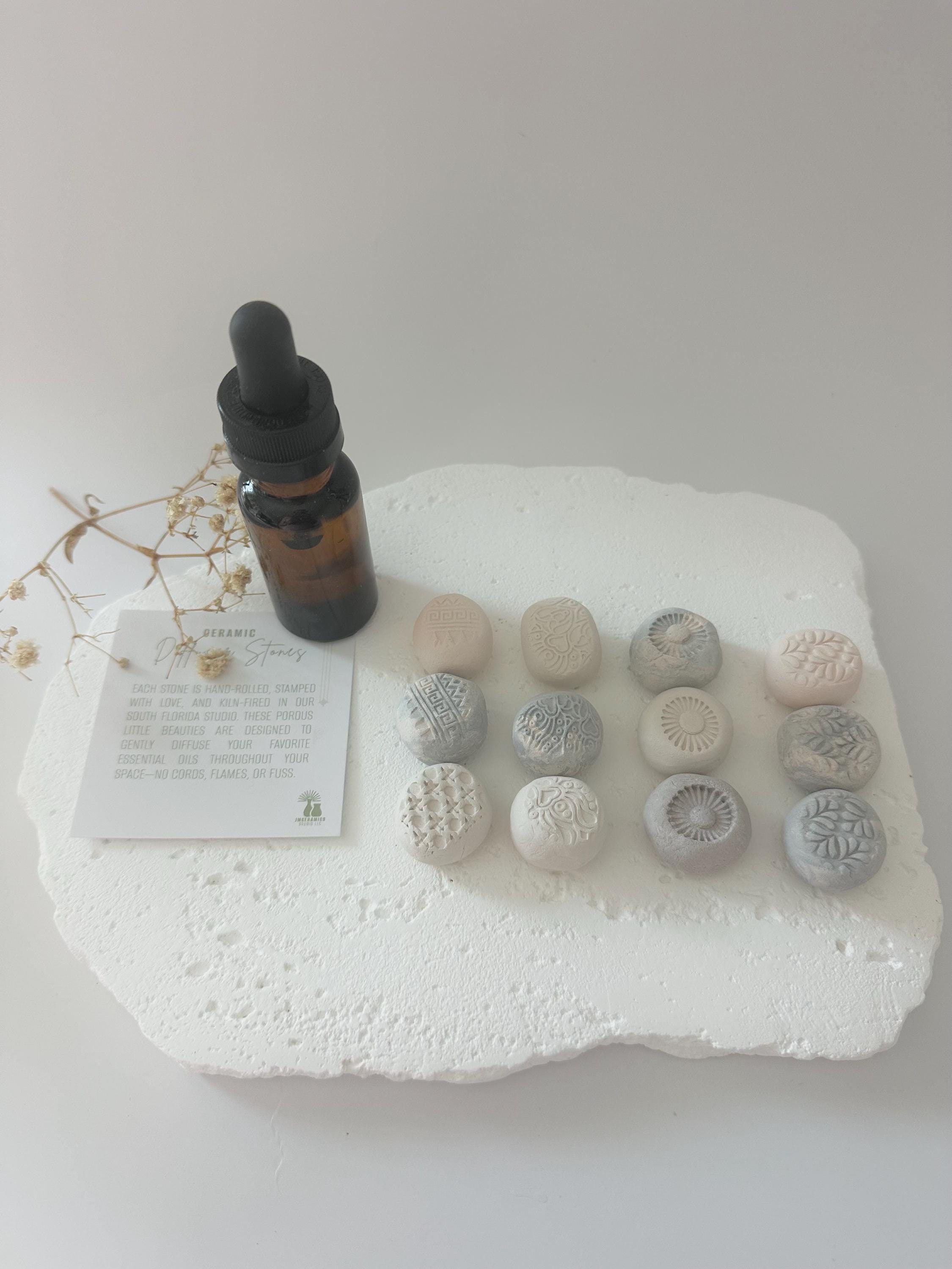 Ceramic Diffuser Stones Set: Handmade Essential Oil Aromatherapy - Boho ...