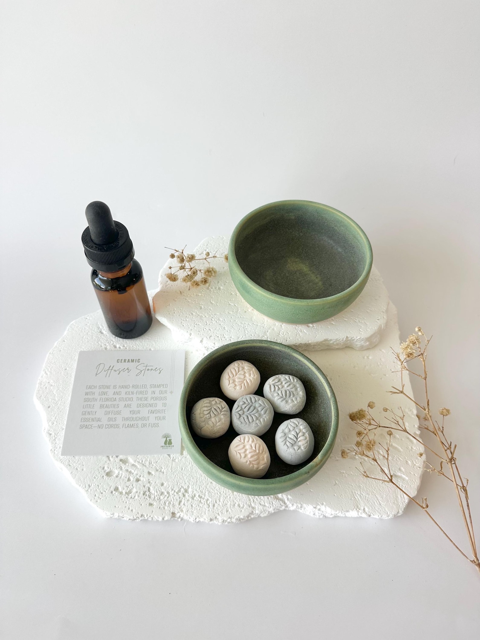 Ceramic Diffuser Stones Set: Handmade Essential Oil Aromatherapy - Boho ...