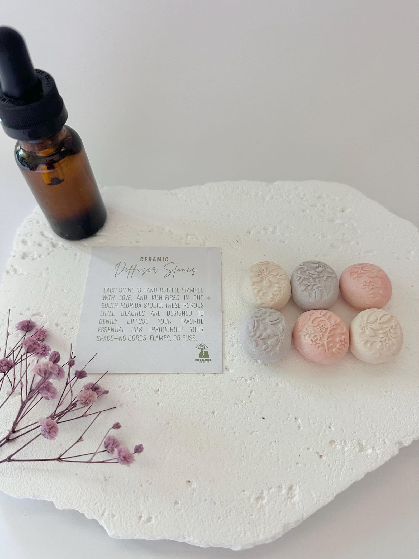 Colorful Ceramic Diffuser Stones Set: Handmade Essential Oil ...