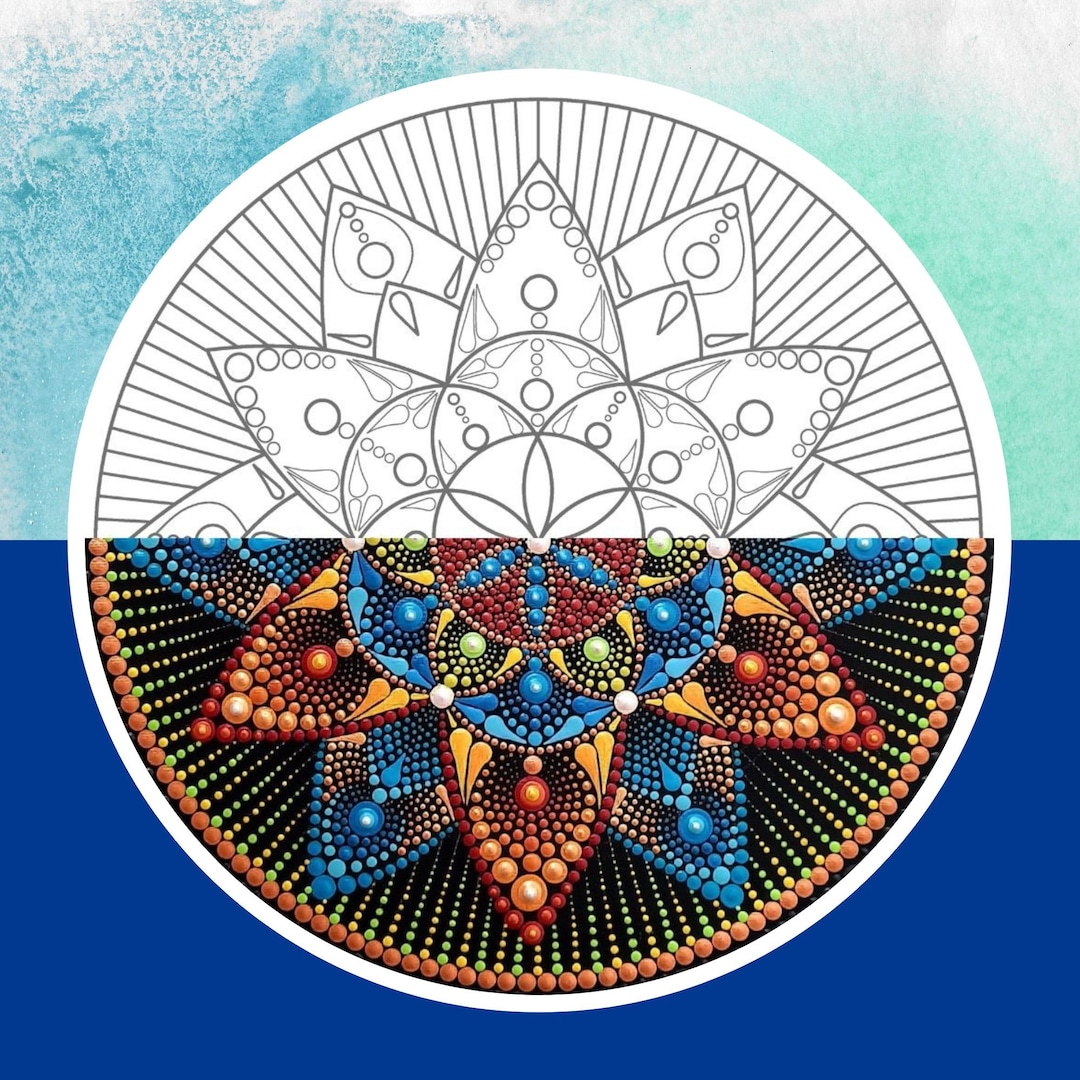 Faith Mandala - Downloadable Pattern for Dotting and Coloring - Etsy