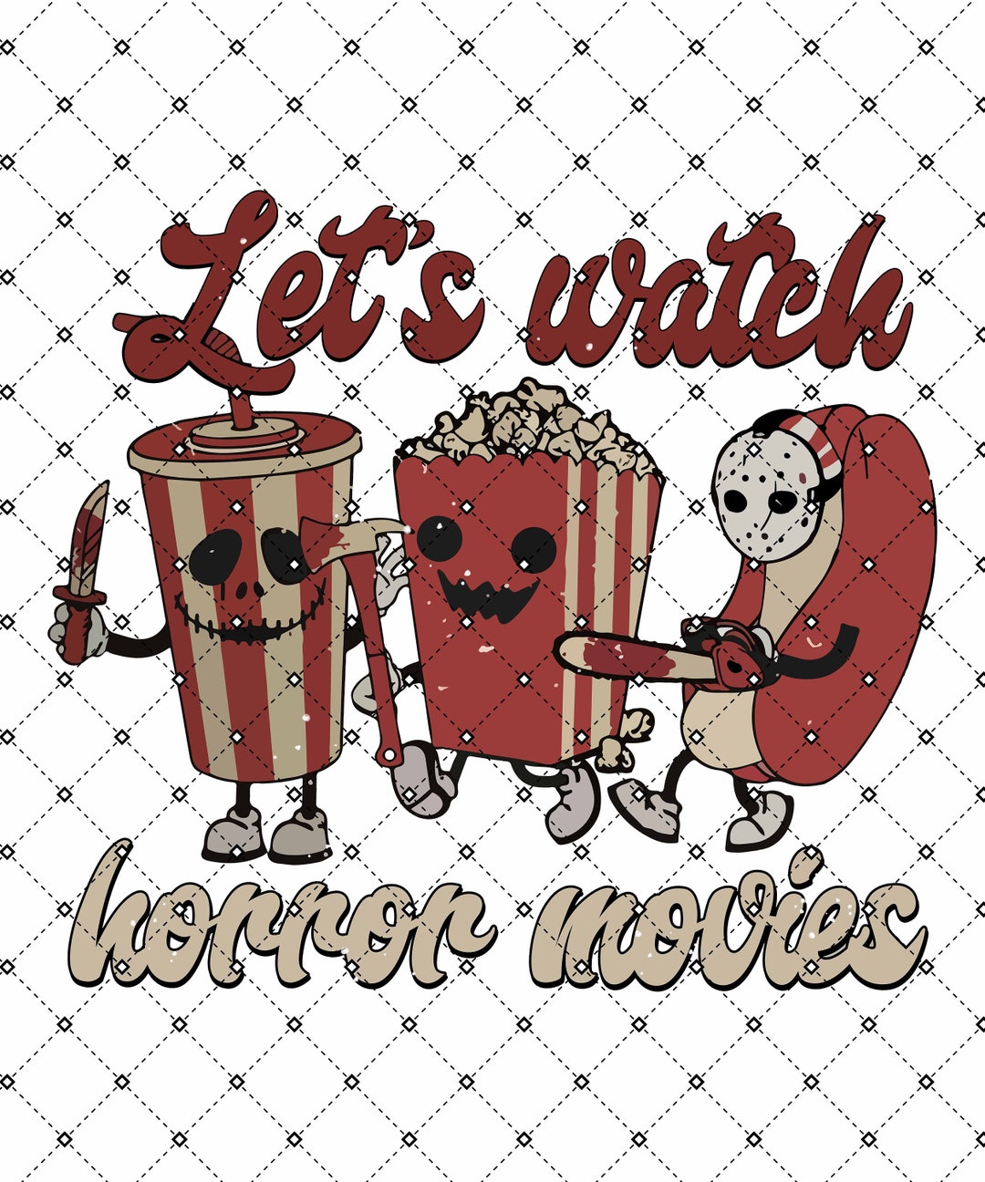 Let's Watch Horror Movies Png Horror Png Halloween Png - Etsy