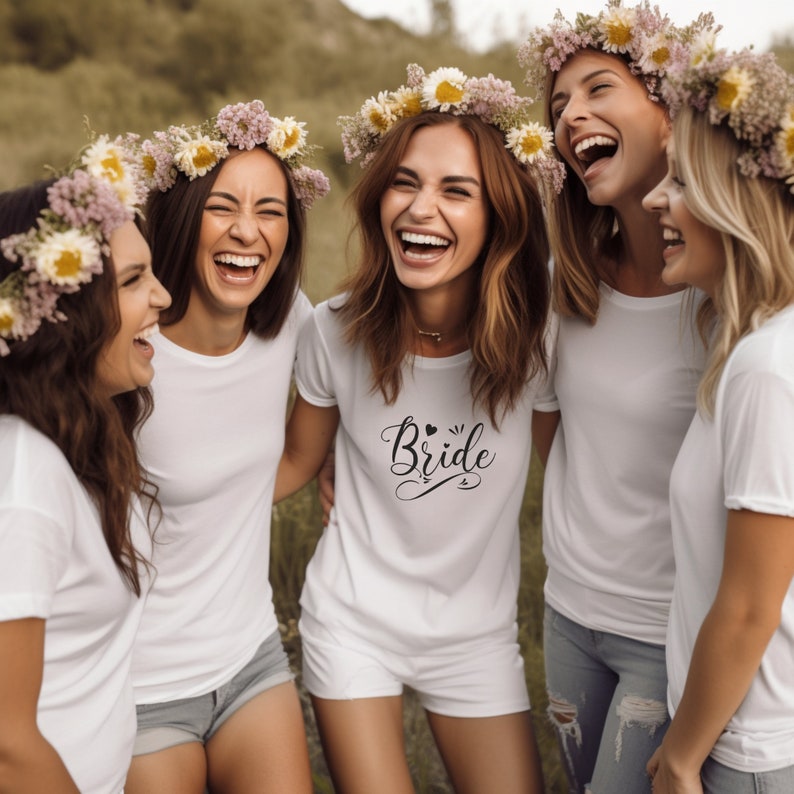 Bride Wedding Day T Shirt Bachelorette Brides T Shirt Bride Hen Party