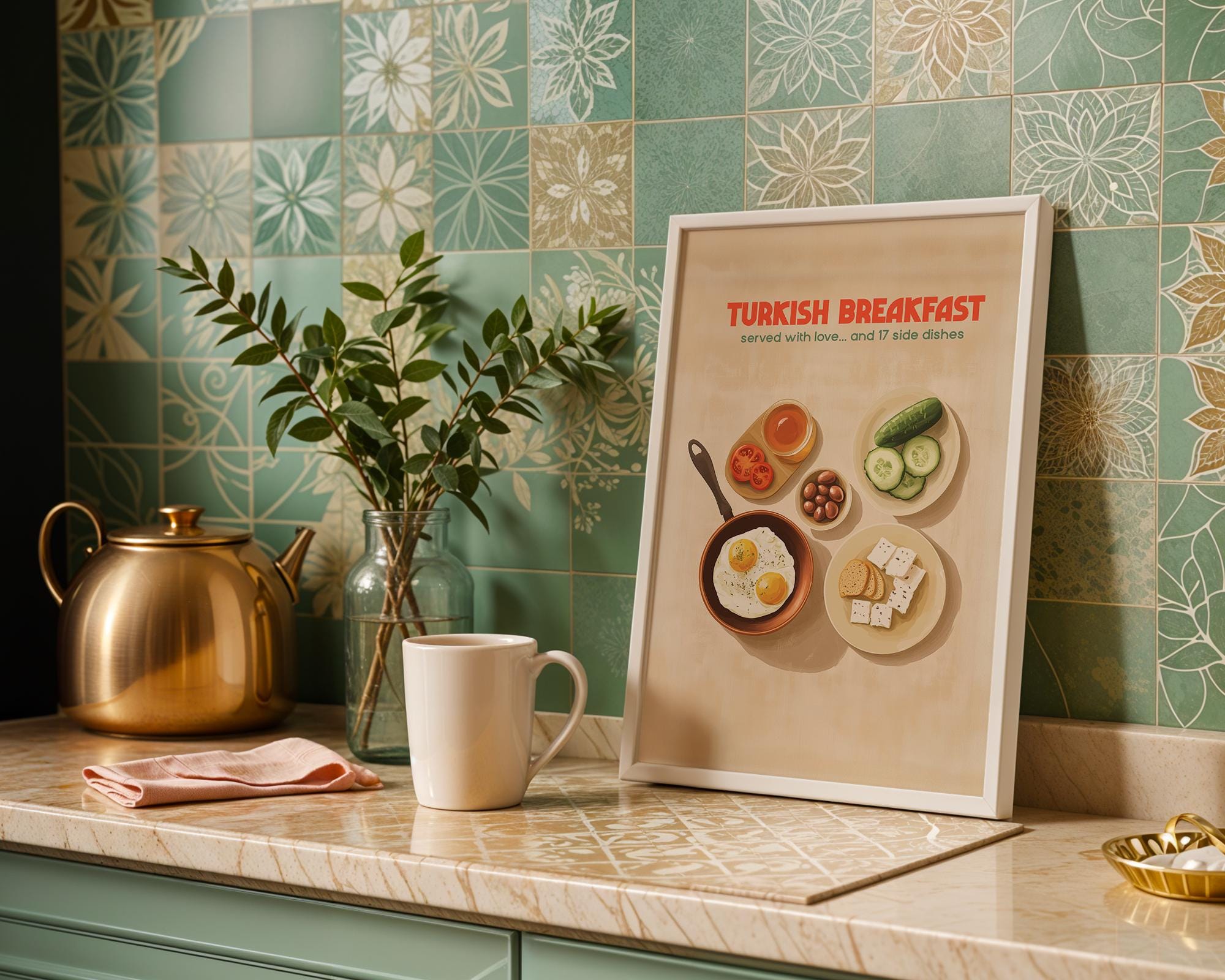 Turkish Breakfast Wall Art – Printable Kitchen Poster – Funny Food ...