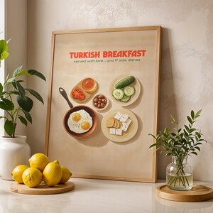Turkish Breakfast Wall Art – Printable Kitchen Poster – Funny Food ...