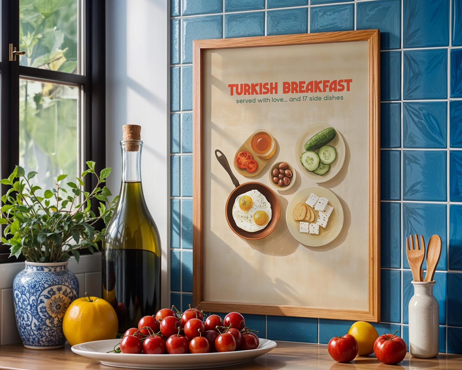 Turkish Breakfast Wall Art – Printable Kitchen Poster – Funny Food ...