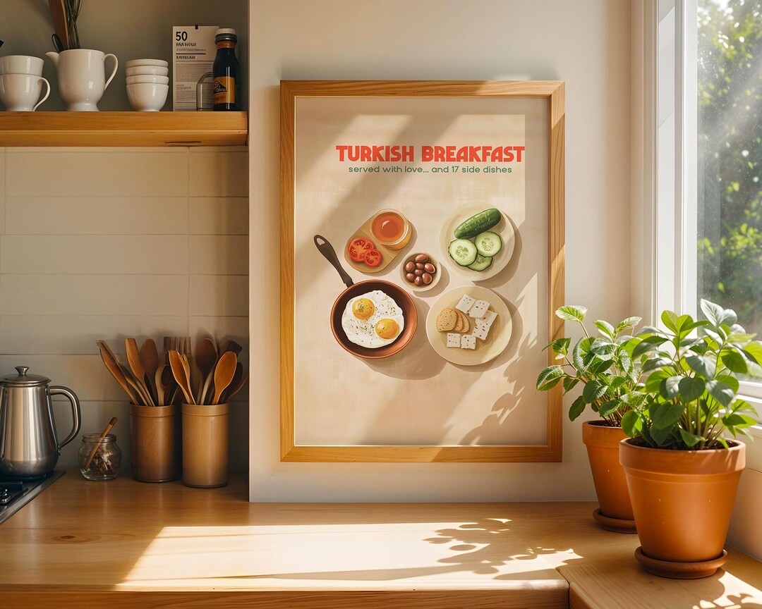 Turkish Breakfast Wall Art – Printable Kitchen Poster – Funny Food ...