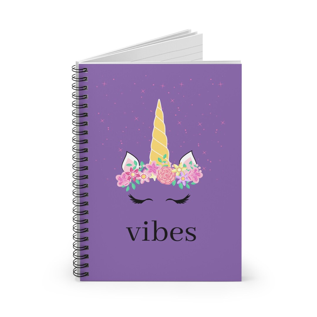 Notebook Back to School Unicorn Vibes Cute Fantasy Magical Girls ...