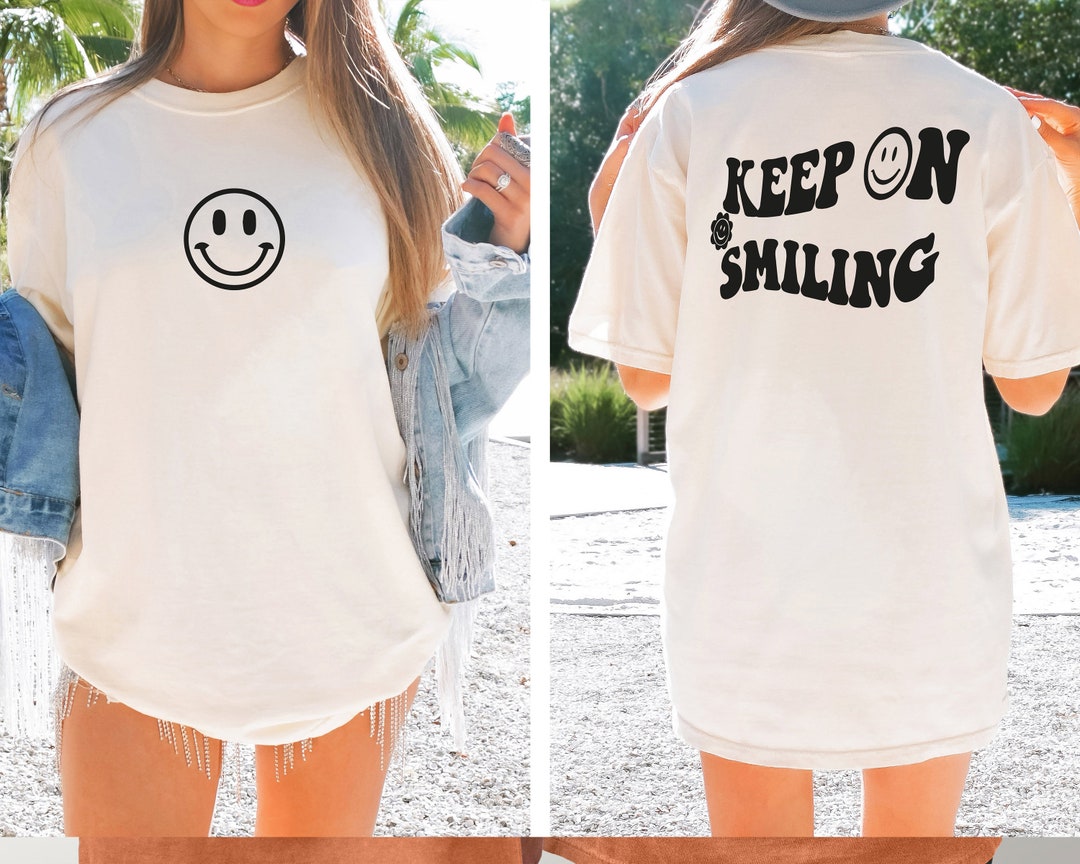 Keep on Smiling Shirt, Comfort Colors T-shirt, Trendy Oversized Vintage ...