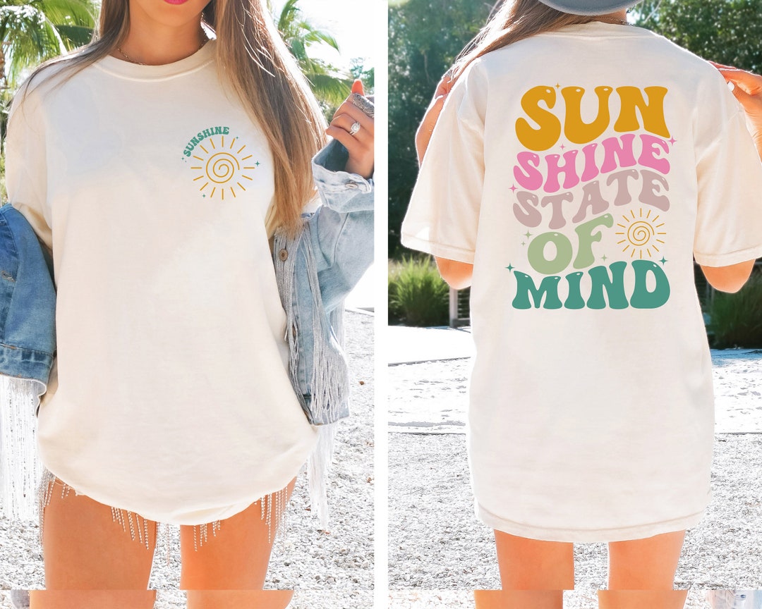 Retro Sun Shine on My Mind Shirt, Comfort Color Oversized Tshirt, Beach ...