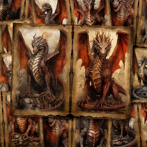 Fire Dragon Junk Journal Kit Paper Red Dragon Scrapbook Paper ...