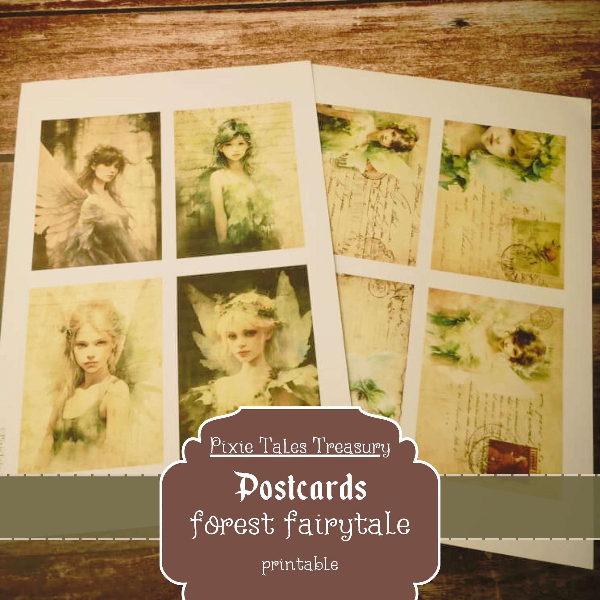 Forest Fairy Postcards Printable Junk Journal Kit Fantasy - Etsy