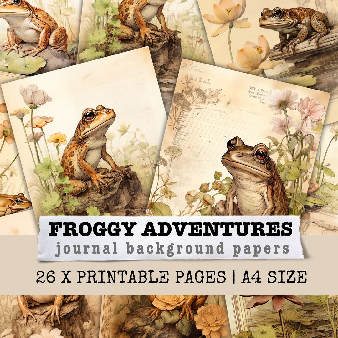 Froggy Adventures Junk Journal Kit Fantasy Enchanted Forest Collage ...