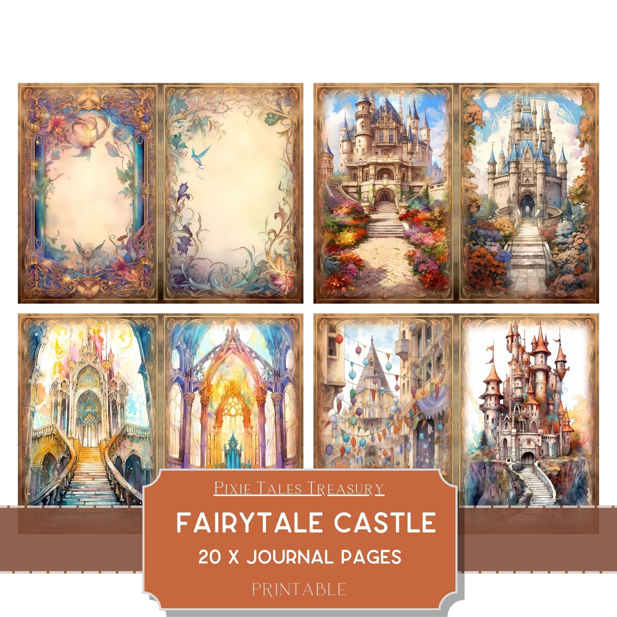 Fantasy Castle Junk Journal Kit Printable Pages Fairytale - Etsy