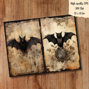Mystic Goth Junk Journal Pages Dark Witch Familiar Black Bat ...