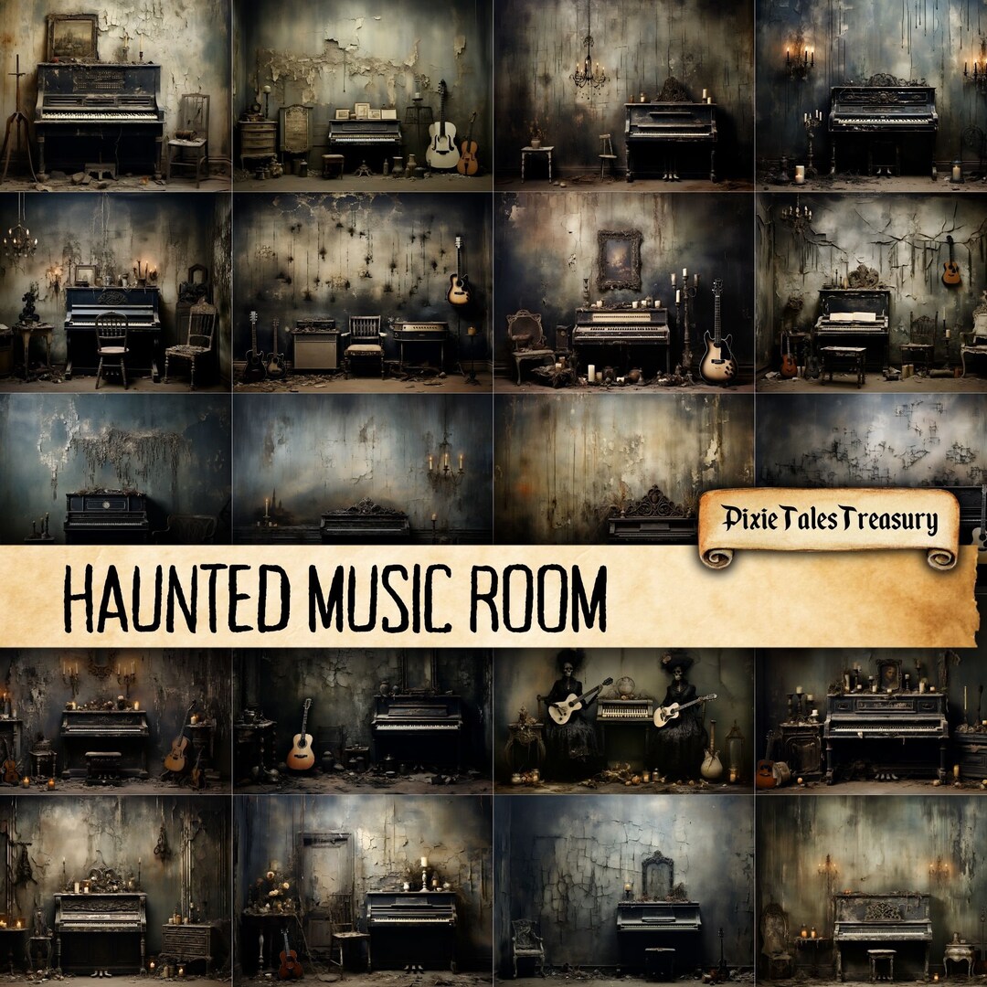 Haunted Music Room Junk Journal Kit Halloween Dark Goth Gothic Spooky ...