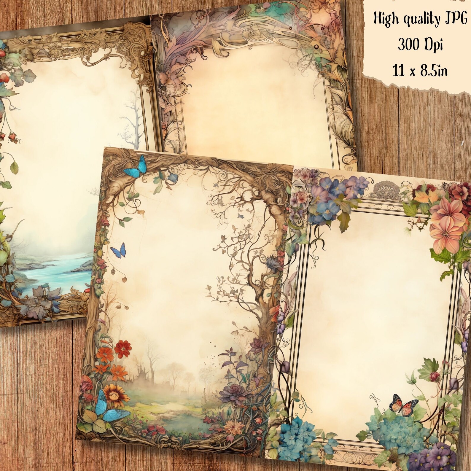 Fantasy Junk Journal Pages Magical Fairytale Journaling Paper ...