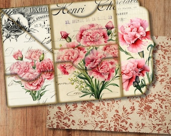 Shabby Rose Trifold Folio Junkjournal Kit Vintage Diy Mini Folio Junk
