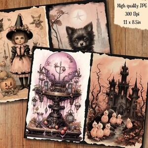 Vintage Halloween Junk Journal Pages Spooky Junk Journal Kit Printable ...