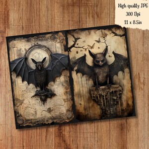 Mystic Goth Junk Journal Pages Dark Witch Familiar Black Bat ...