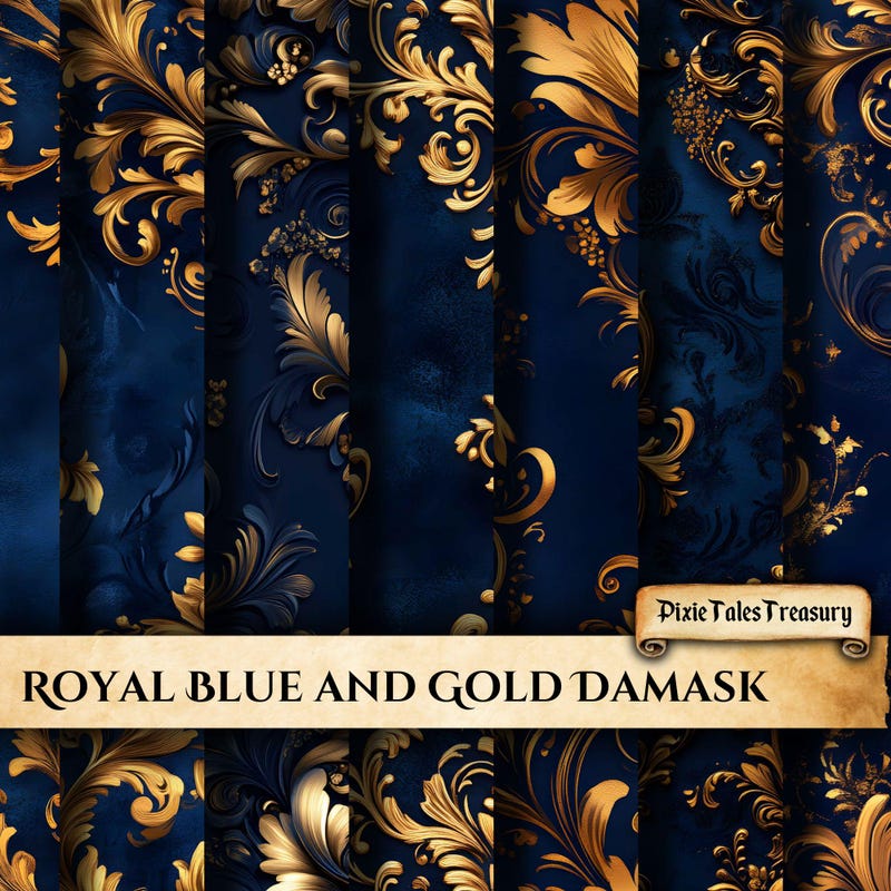 Royal Blue Damask - Etsy