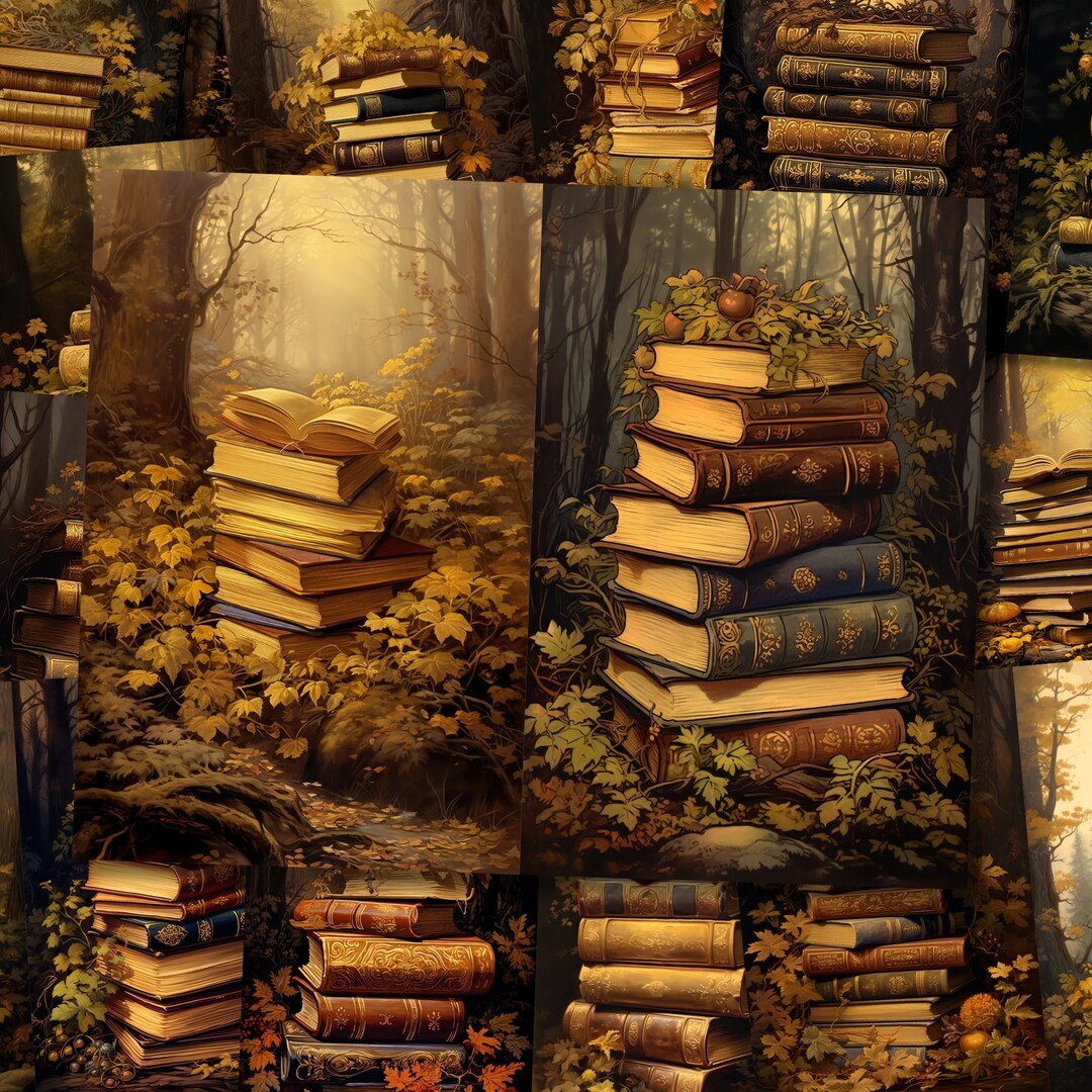 Enchanted Books Junk Journal Kit Golden Magical Fairytale Forest ...