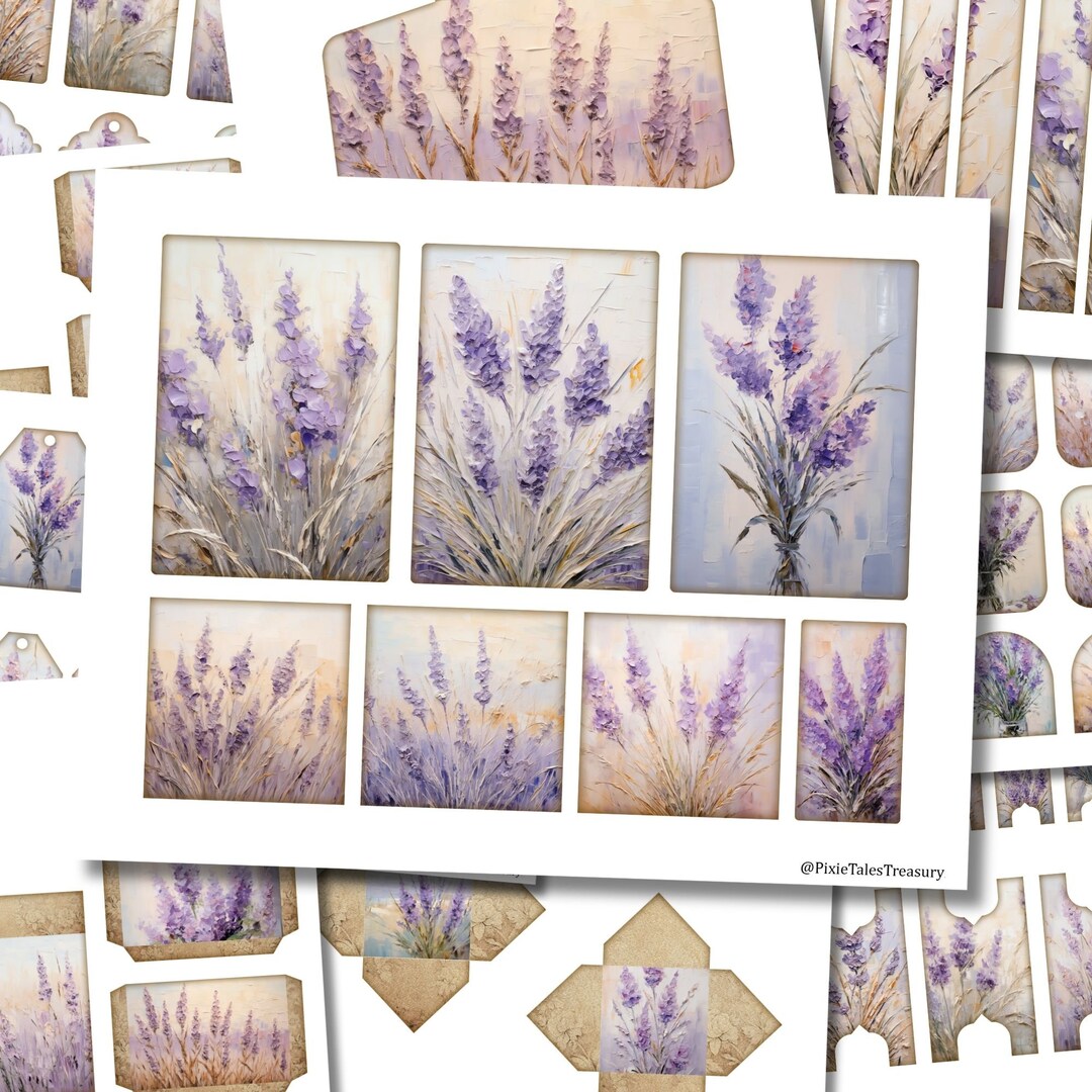 Lavender Flower Junk Journal Pages ADDON KIT Junkjournal Paper Floral ...