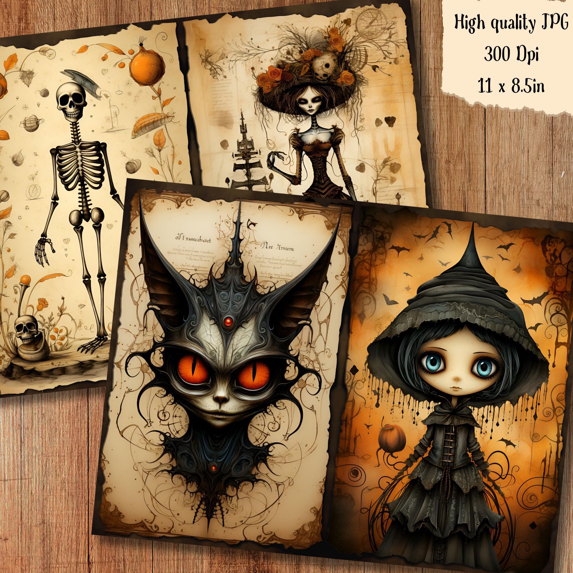 Spooky Halloween Junk Journal Pages Halloween Junk Journal Kit ...