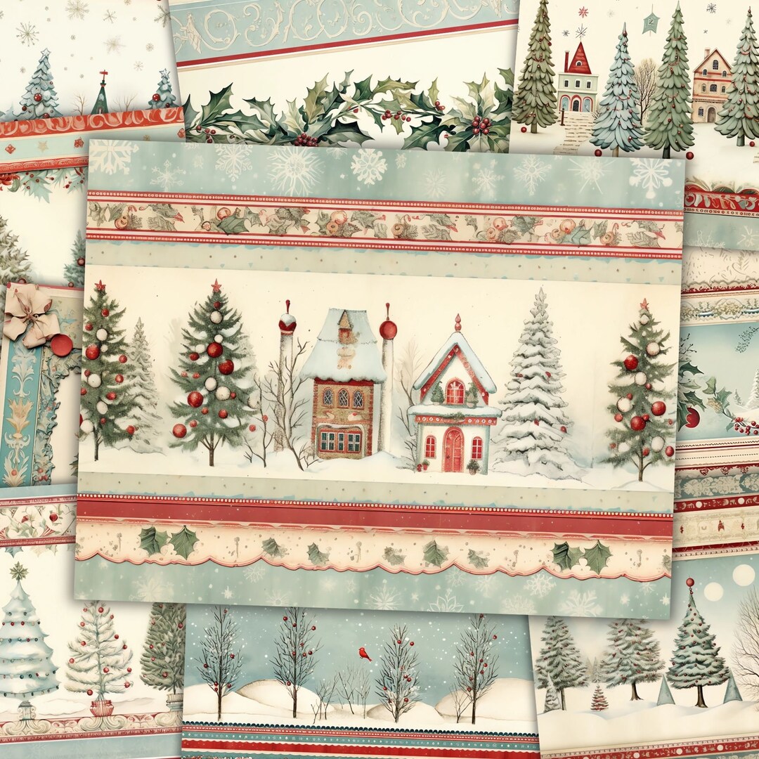 Christmas Junk Journal Kit Winter Scrapbook Paper Collage Sheet ...