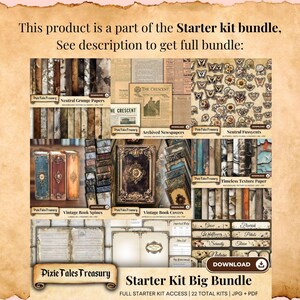 Antique Frame Printables, Vintage Paper Design Kit, Junk Journal ...
