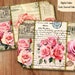 Roses Trifold Folio Junkjournal Kit Vintage DIY Mini Folio Junk Journal Kit Digital Folding ...