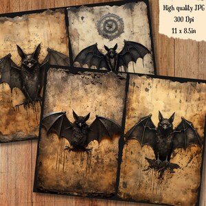 Mystic Goth Junk Journal Pages Dark Witch Familiar Black Bat ...