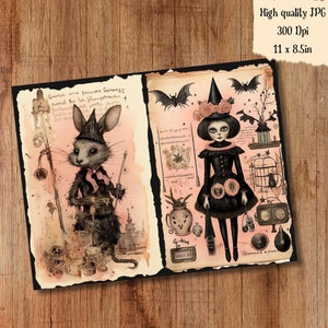 Vintage Halloween Junk Journal Pages Spooky Junk Journal Kit Printable ...