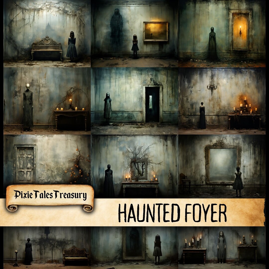 Haunted Foyer Junk Journal Kit Halloween Dark Goth Gothic Spooky ...