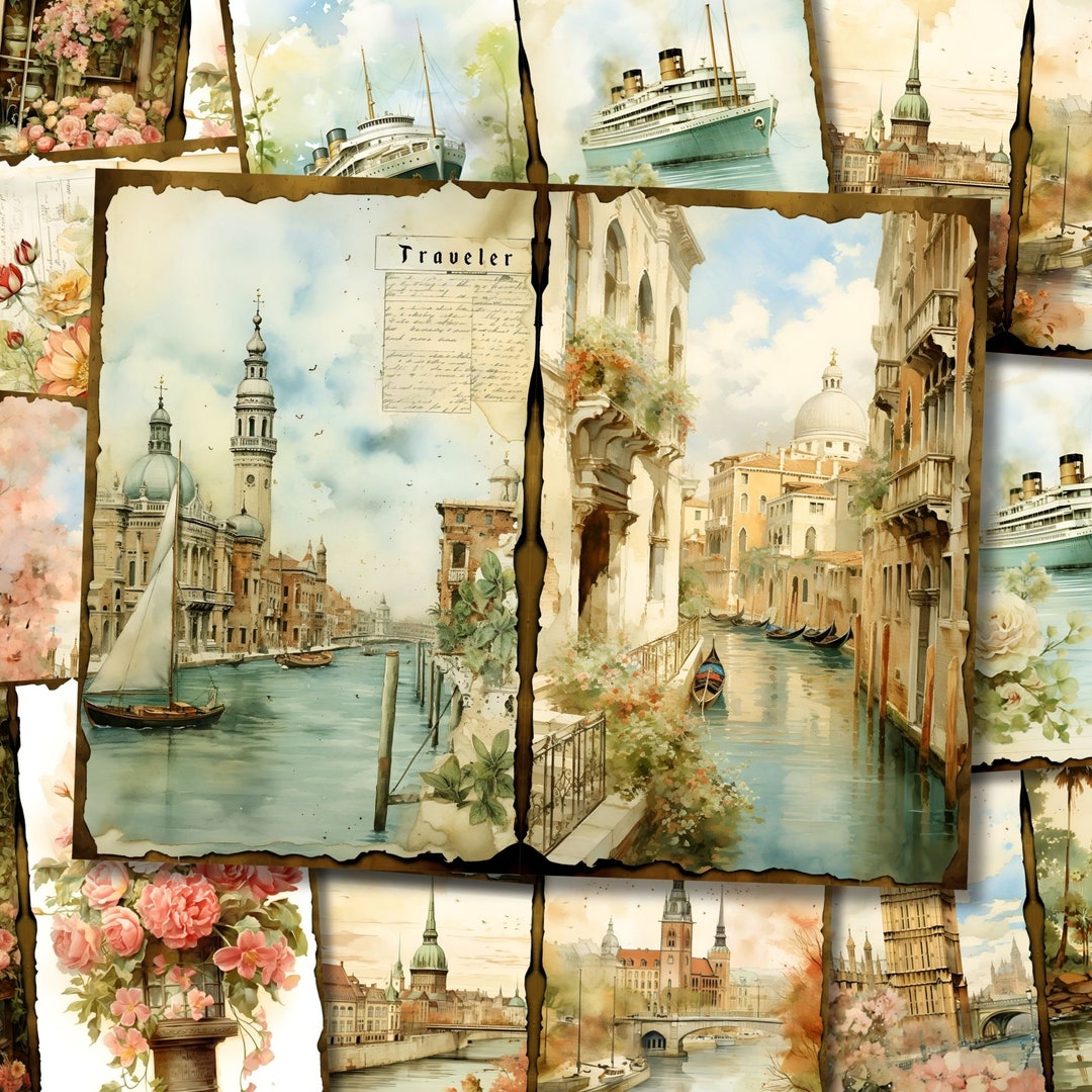 Travel Junk Journal Kits Vintage Junk Journal Travel Card Printable ...