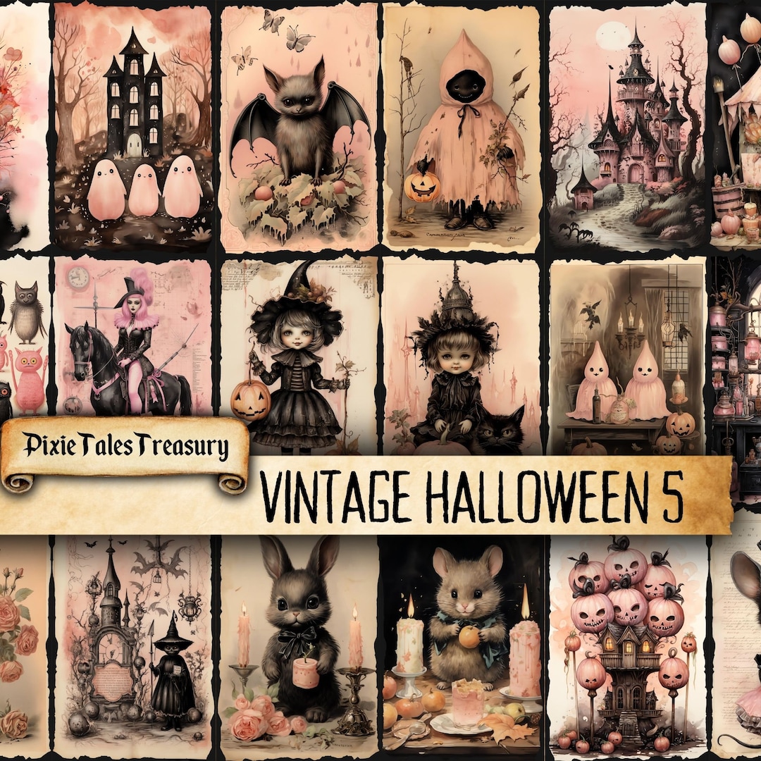 Vintage Halloween Junk Journal Pages Spooky Junk Journal Kit Printable ...