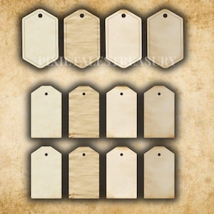 Blank Tag Label Printables, Neutral Ephemera for Junk Journals ...